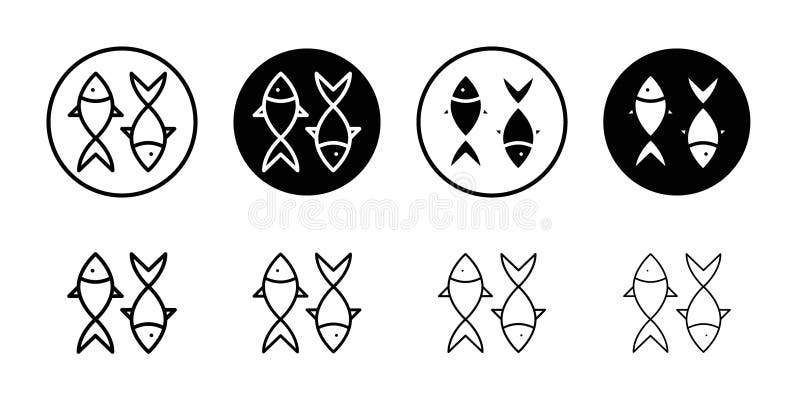 Dried Fish Icon Logo Set Vector Stock Vector - Illustration of icon ...