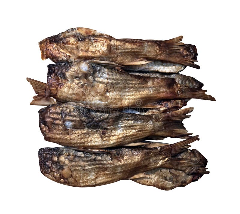 Dried Fish Isolated on White, Dry Fish Image for Preservation Menu ...