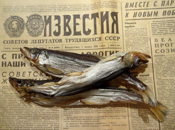 Dried fish on a newspaper editorial stock photo. Image of cuisine ...