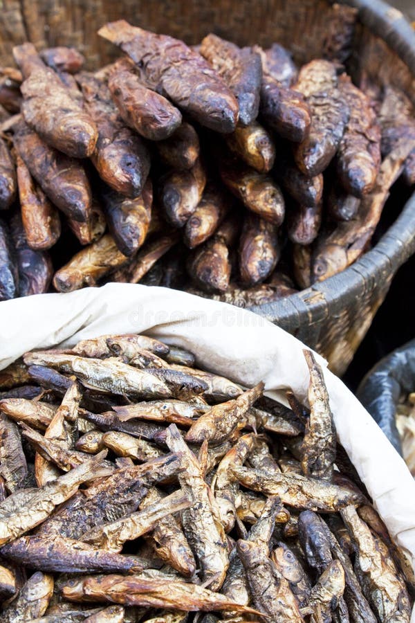 Dried Fish for Sale at Market, Nepal Stock Photo - Image of product ...