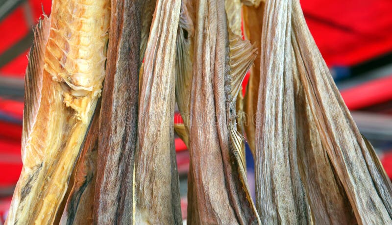 Dried Fish on the Store Counter Stock Photo - Image of shop, fish ...