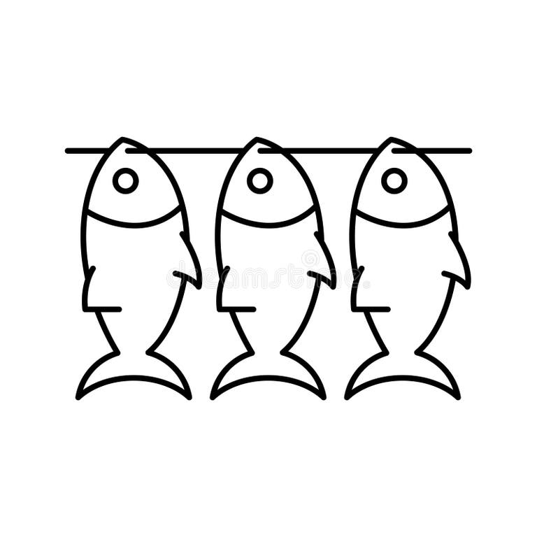 Dried Fish, Vector Illustration Stock Vector - Illustration of salted ...