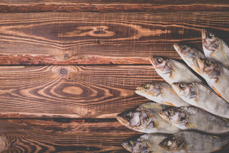 Dried Fish on a Wooden Table. Studio Photo Stock Photo - Image of ...