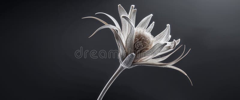 Dried Flower on Black Background a Study in Texture and Form Stock ...