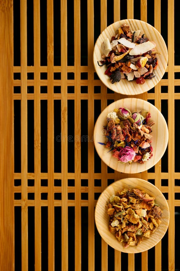 Dried Flower Tea, Various Dried Leaves Stock Photo - Image of black ...