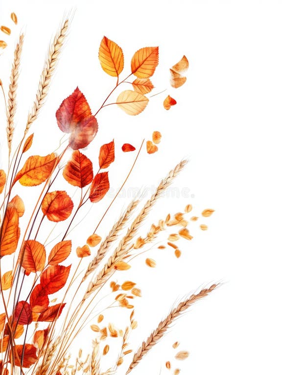 Dried foliage on white stock image. Image of rustic - 375779561