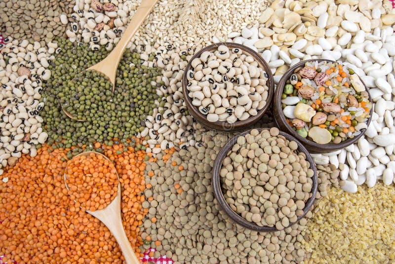 The Dried Foods; Mixed Raw Legumes Stock Image - Image of natural, bean ...
