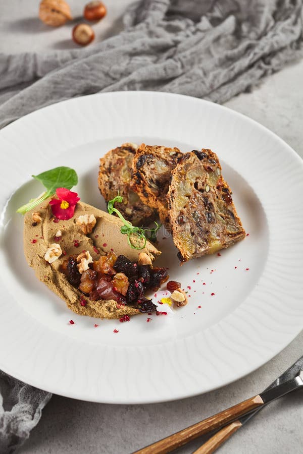 Dried Fruit and Nuts Bread with Pate Stock Photo - Image of french ...