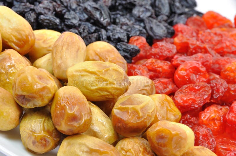 Traditional Dried Fruits in a Glass Tray. Jewish Holiday Tu Bishvat ...
