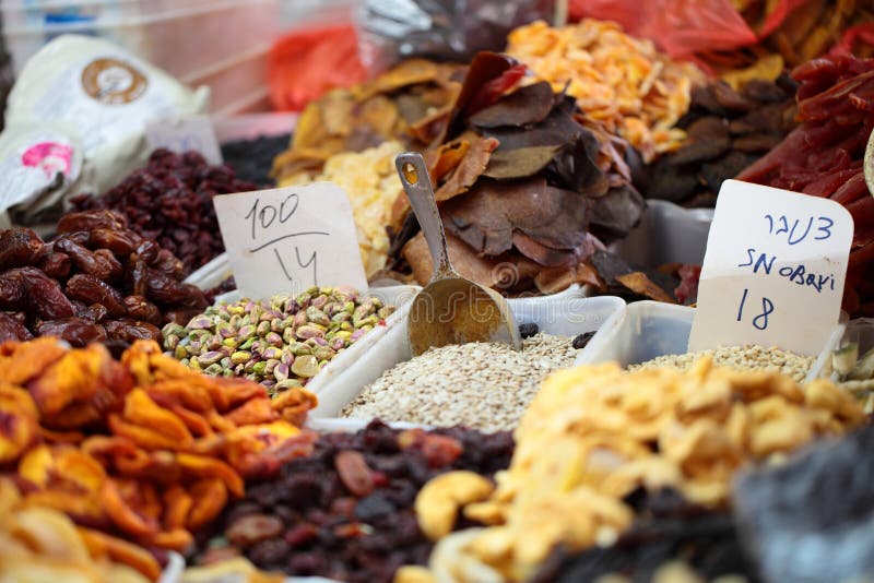 Dried Fruits on Display at a Market Stock Photo - Image of fruits ...