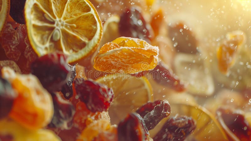 Dried Fruits Falling. Healthy Snack Stock Illustration - Illustration ...