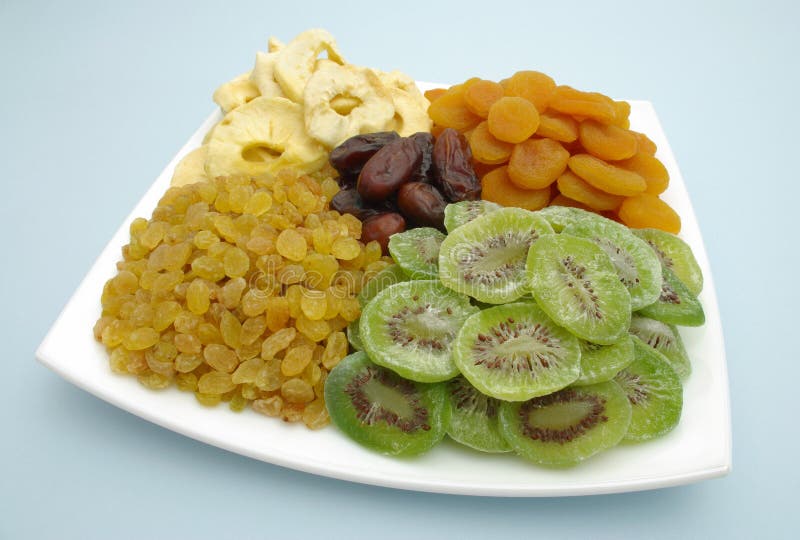 Traditional Dried Fruits in a Glass Tray. Jewish Holiday Tu Bishvat ...