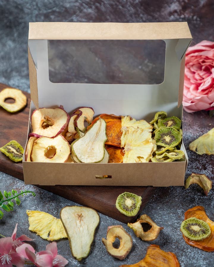 Dried Fruits Mixed in Paper Package Stock Photo - Image of snack, dried ...