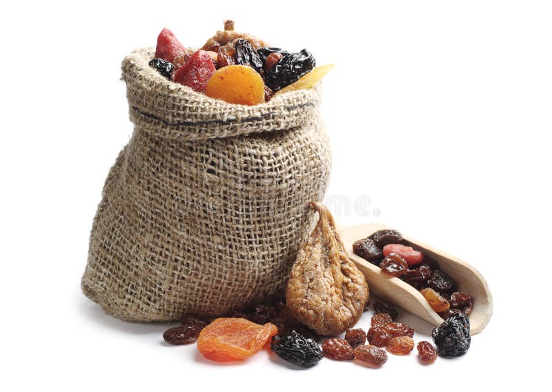 Dried Fruits in a Sack and Near Stock Photo - Image of food, plum: 30834722