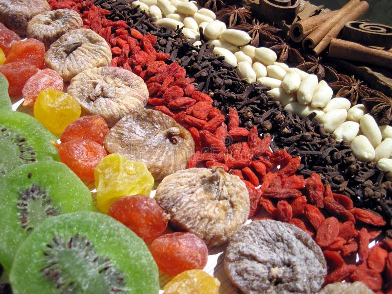 Dried fruits and spices stock photo. Image of brown, nature - 33267964