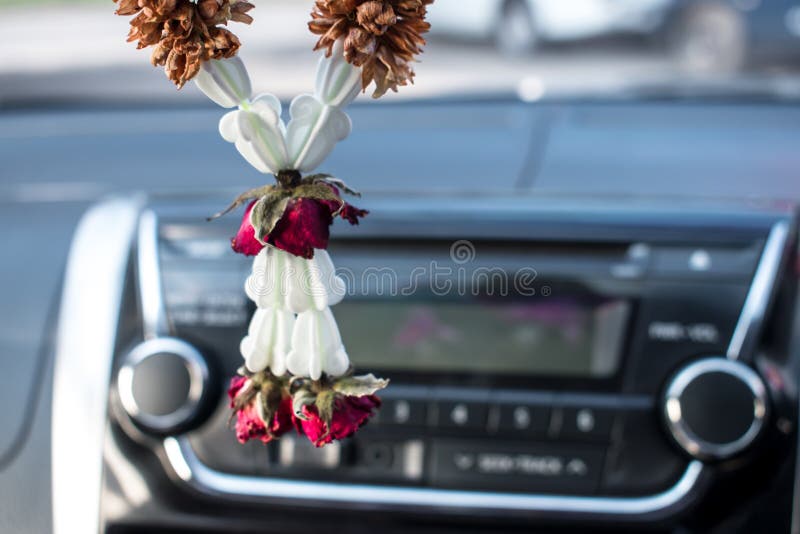 Dried Garland, Dried Roses Left in the Car Stock Image - Image of light ...