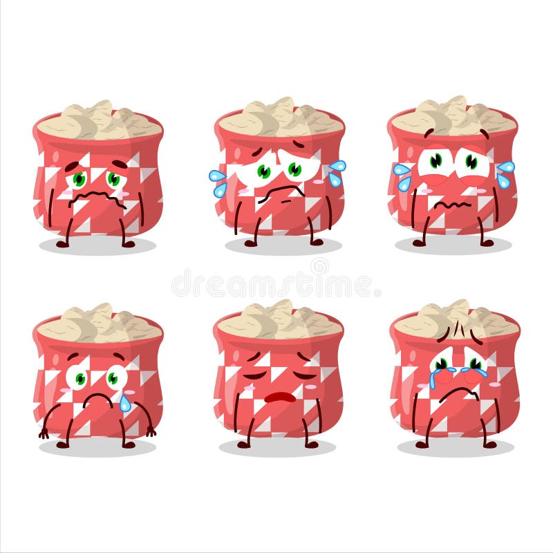 Dried Ginger Cartoon Character with Sad Expression Stock Vector ...