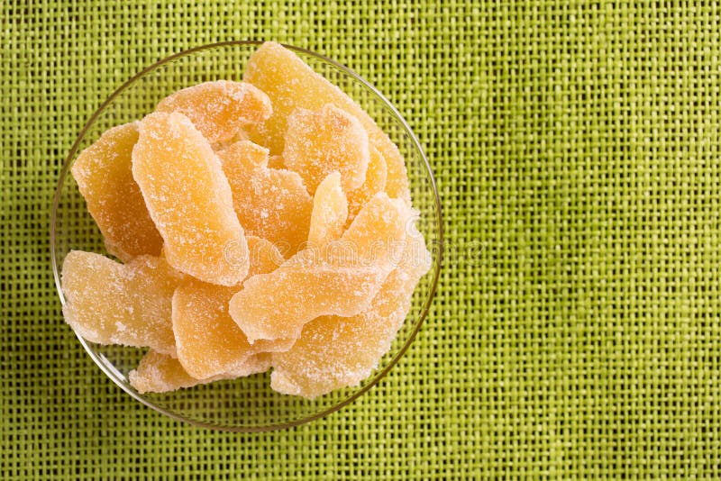 Dried Ginger in a Plate on a Green Background Stock Photo - Image of ...