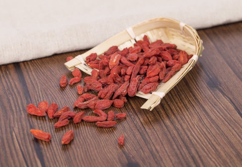 Dried Goji Berries Also Known As Wolfberry Stock Image - Image of plate ...