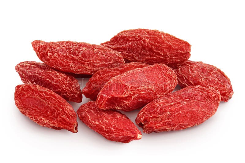 Dried Goji Berries Isolated on White Background with Full Depth of ...