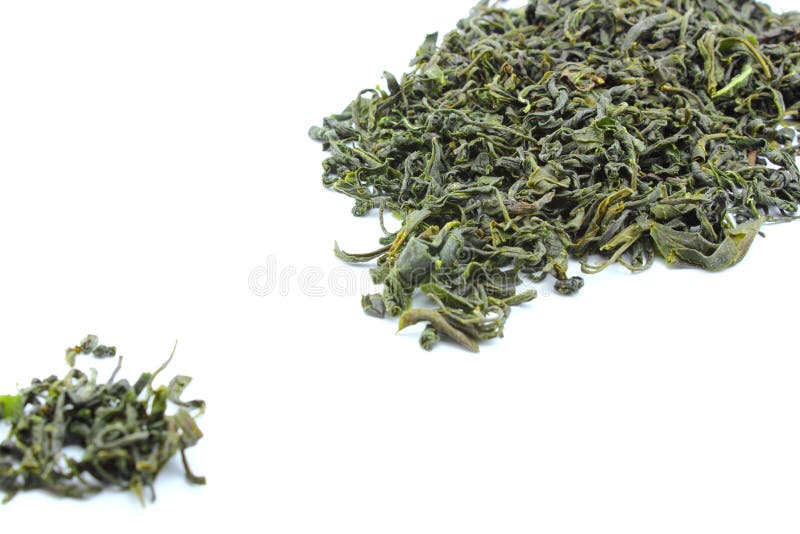 Dried green tea leaves stock image. Image of drink, healthy - 19175671