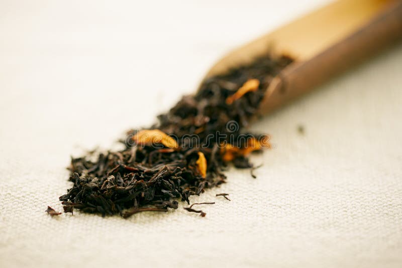 Dried Green Tea Leaves, Dried Leaves Stock Image - Image of brush ...