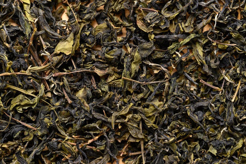 Dried Green Tea Leaves Texture Background, Healthy Drink Stock Image ...