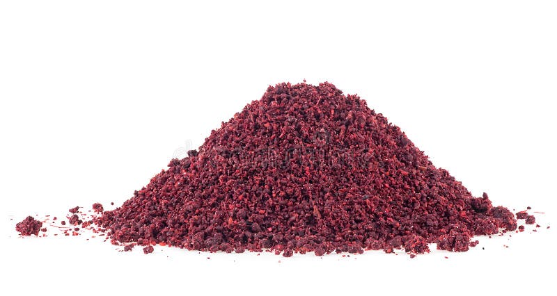 Dried Ground Sumac Spice Pile Isolated on White Background. Sumac ...