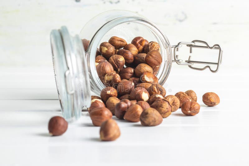 Dried hazelnuts in jar stock image. Image of nuts, perfect - 175338469