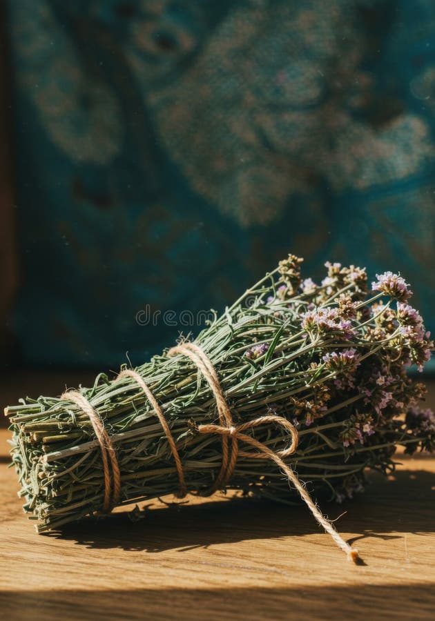 Dried Herb Bundle on Wooden Surface Stock Illustration - Illustration of artisan, bouquet: 383931777