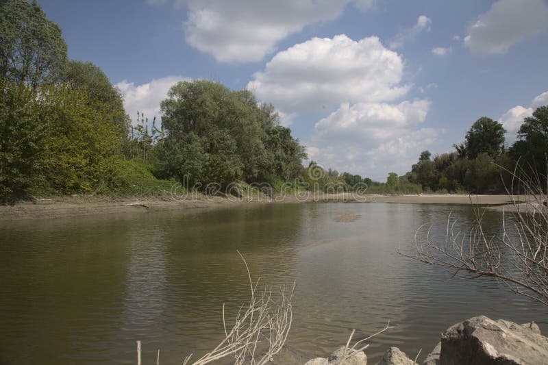 Almost Dried Inlet of a River in Spring in the Italian Countryside ...