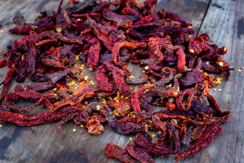 Dried Kashmiri Chilli with Seeds: Authentic Indian Spice Stock Image ...