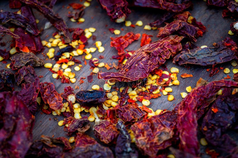 Dried Kashmiri Chilli with Seeds: Authentic Indian Spice Stock Photo ...