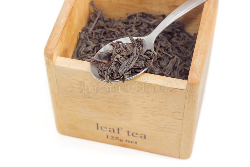 Dried Large Black Tea Leaves in a Tea Spoon Closeup Stock Photo - Image ...