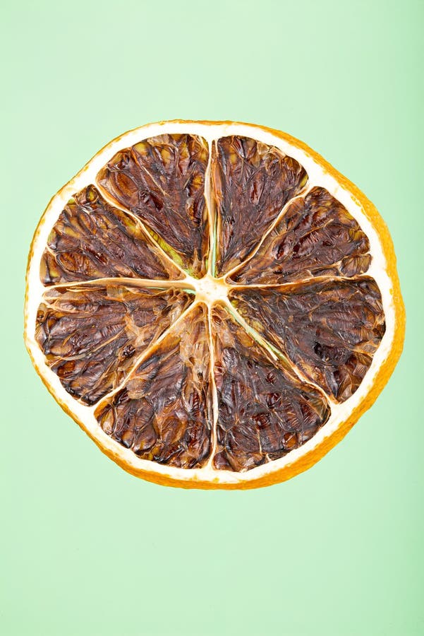 Dried Lemon Slice Isolated on Blue Background Stock Image - Image of ...