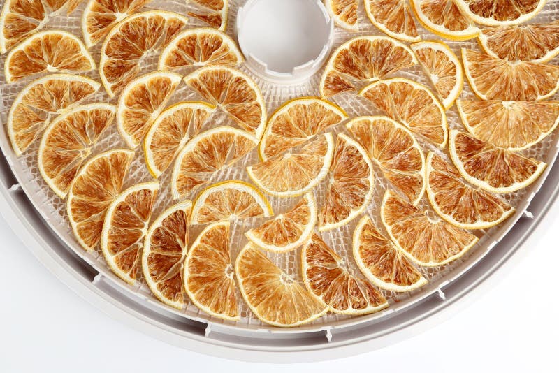 Dried Lemon Slices on the Tray Dryers Stock Image - Image of lemon ...
