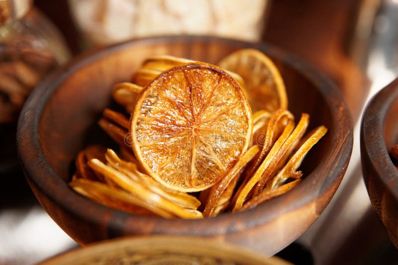 Dried Lemon Used As Cocktail Decoration Stock Photo - Image of chips ...