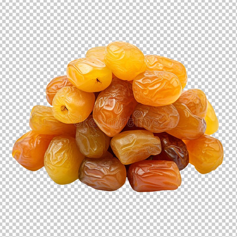 Dried Light Yellow Dates Isolated on Transparent Background Stock Photo ...