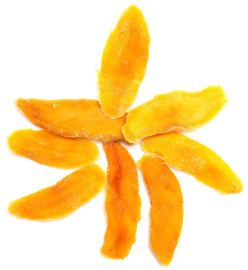 Dried Mango Closeup Isolated on White Stock Photo - Image of shiny ...
