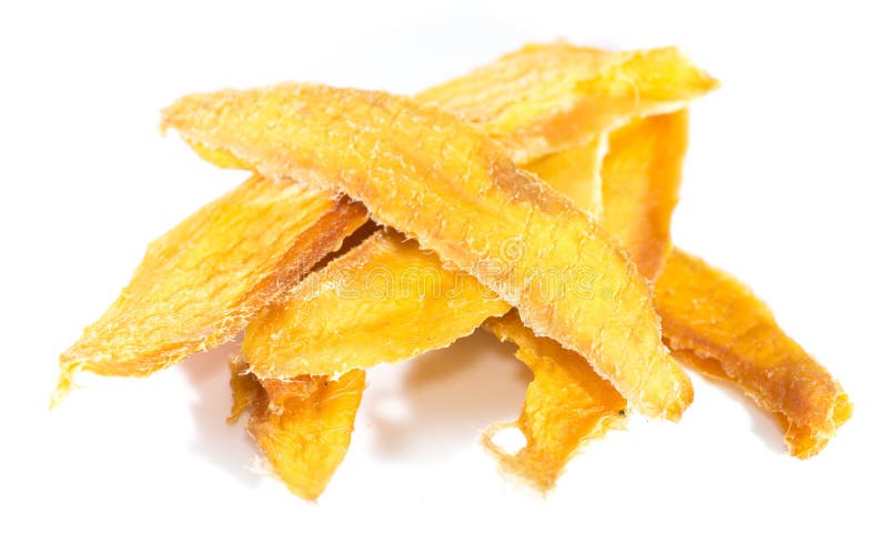 Dried Mango (isolated on White) Stock Photo - Image of food, fruits ...