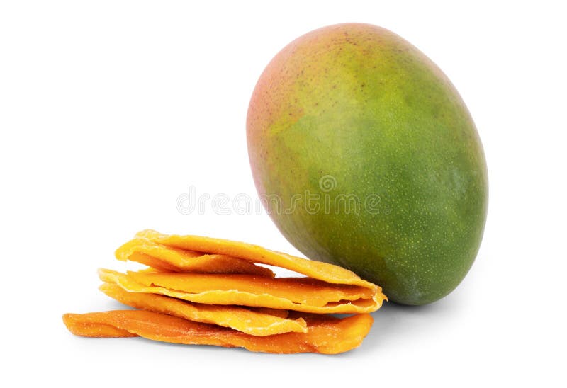Dried Mango Lay on the White Plate Stock Photo - Image of dessert ...