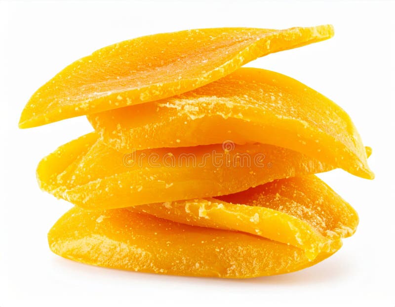 Dried Mango Slices on White Background Stock Illustration ...