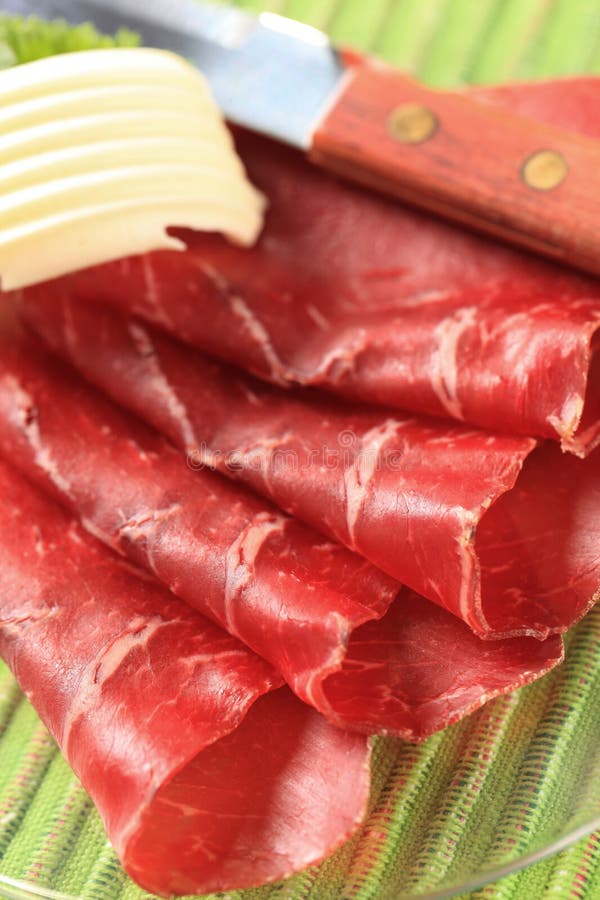 Dried meat stock photo. Image of cold, slices, cured - 24518616
