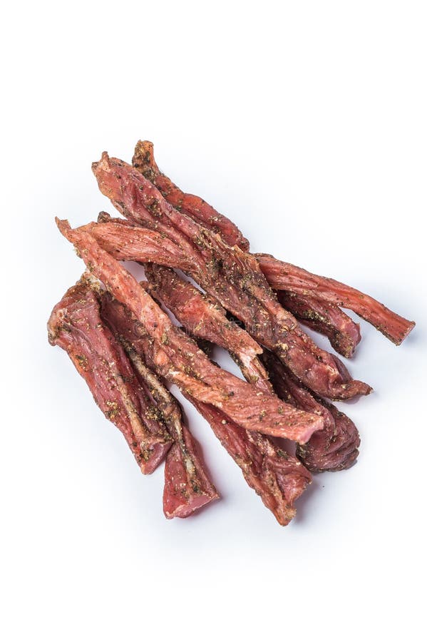 Dried meat pieces stock image. Image of chewy, background - 85439649