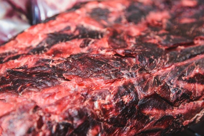 Dried Meat for the Whole Frame Stock Image - Image of natural, cutting ...