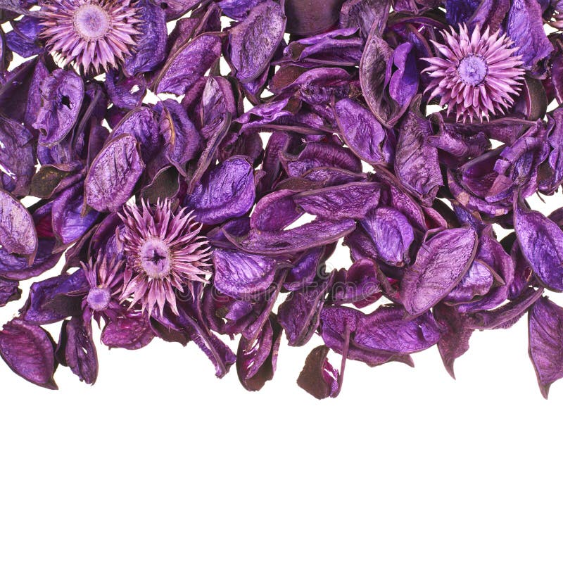 Potpourri of Violet, Purple and Pink Flowers and Barks Inside Bamboo ...