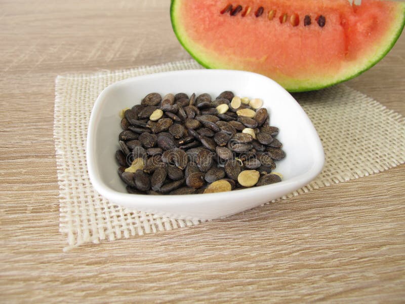 Dried Melon Seeds and Watermelon Stock Photo - Image of kernels ...