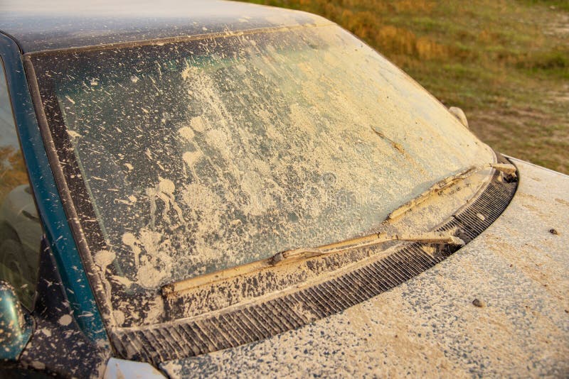 Dirty Windshield Of A Car-Rally Stock Image - Image of fleck, rain ...