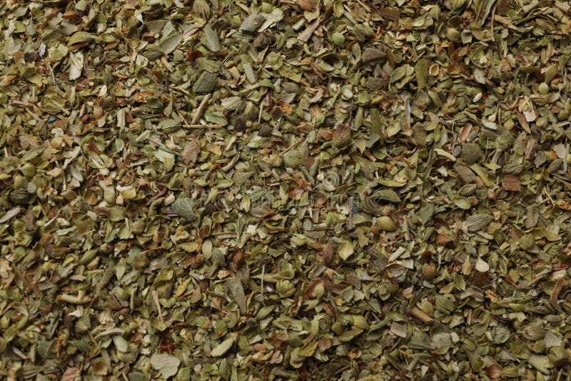 Dried Oregano As Background, Top View. Aromatic Herb Stock Photo ...