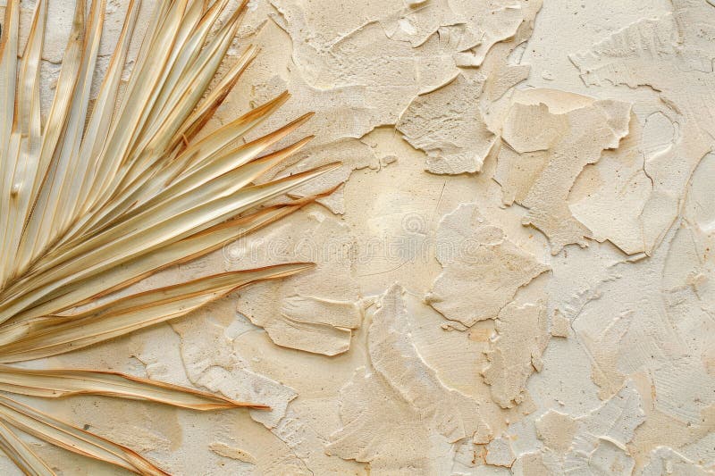 Dried Palm Leaf on Sandy Background. Generative AI Stock Photo - Image ...